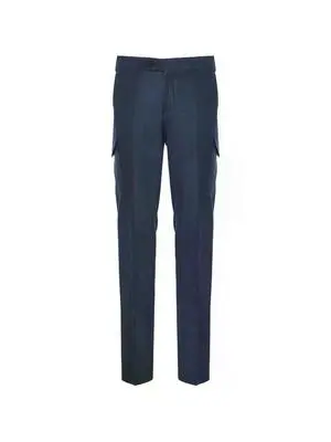 MANDELLI Pressed-crease Cargo Pants - Blue