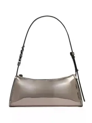 Dkny Logo-plaque Metallic Shoulder Bag - Brown