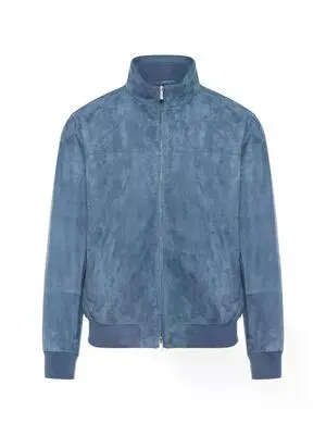 MANDELLI High-neck Suede Jacket
