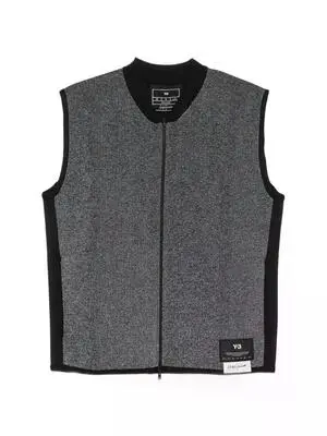 Y3 Skull Print Zip-up Gilet - Black