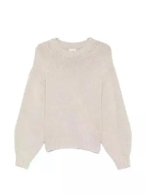 Khaite Ribbed-knit Balloon-sleeve Sweater - Neutrals