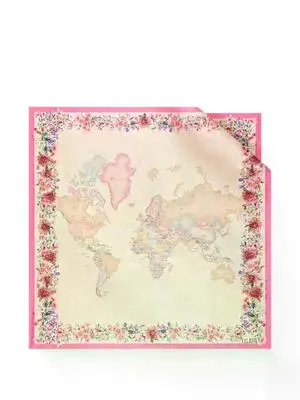 ALVIERO MARTINI 1° CLASSE Floral-print Scarf - Neutrals