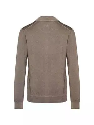 GRAN SASSO Zip-up Ribbed-trim Sweater - Brown