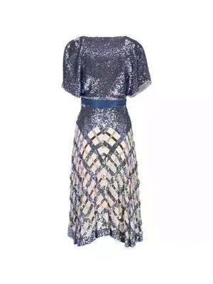 TEMPERLEY LONDON Akiko Belted Sequined Midi Dress