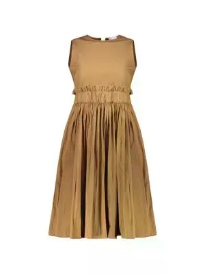 Red Valentino Ruffle-waist Sleeveless Dress - Brown