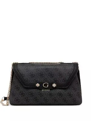 Guess Lindsey Shoulder Bag With All-over Logo Print - Grey