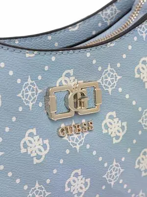 Guess Emelie Monogram Print Logo Plaque Shoulder Bag