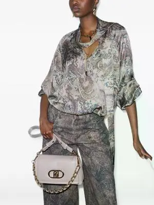 Liu Jo Medium Baguette Shoulder Bag With Gold Tone Clasp - Neutrals