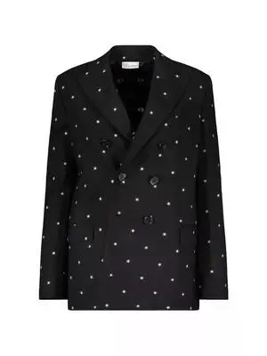 Red Valentino Star-print Double-breasted Blazer - Black