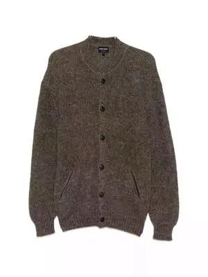 Giorgio Armani Button-up Rib-trimmed Cardigan - Brown