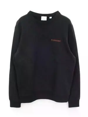 Burberry Embroidery Crew Neck Sweatshirt - Black