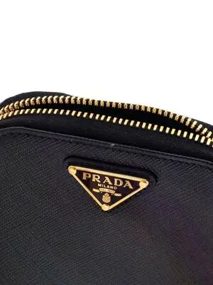 Prada Zip Phone Holder Saffiano Leather Crossbody Bag
