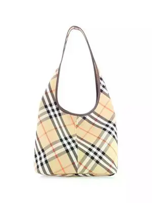 Burberry Vintage Check Canvas Small Hobo Bag - Brown