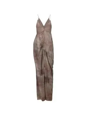 ELYWOOD Gradient Draped Asymmetrical Maxi Dress