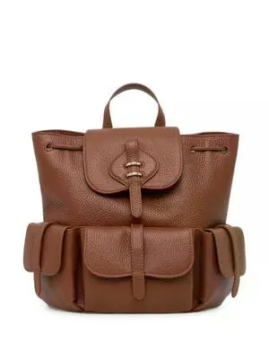 COCCINELLE Medium Mavery Grainy-leather Drawstring Backpack - Brown