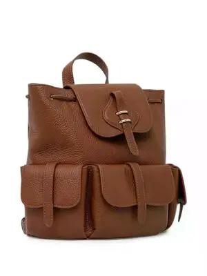 COCCINELLE Medium Mavery Grainy-leather Drawstring Backpack