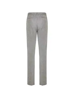 MANDELLI Drawstring-fastening Pleated Trousers - Grey