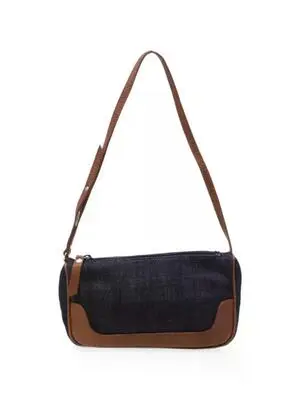 Dolce & Gabbana 2010-2020s Leather-trim Shoulder Bag - Blue
