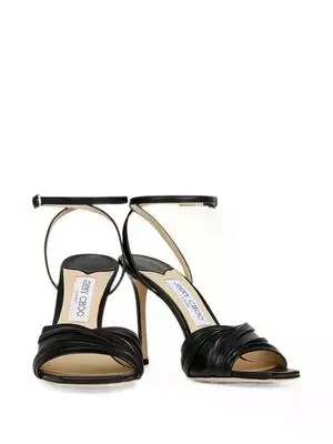 JIMMY CHOO Basil Ruched Leather Sandals