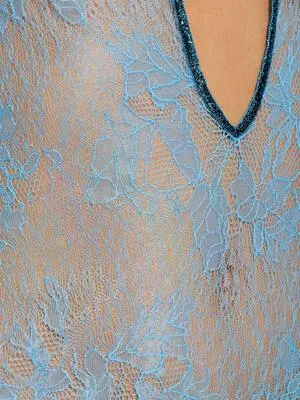 Oseree Kaftan Lace Mini Dress With Flared Sleeves