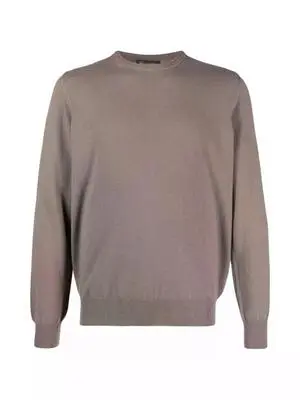 Colombo Ribbed-trim Crew-neck Sweater - Neutrals