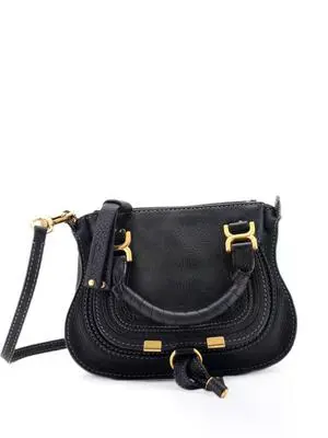 Chloé Marcie Satchel Leather Baby Crossbody Bag - Black