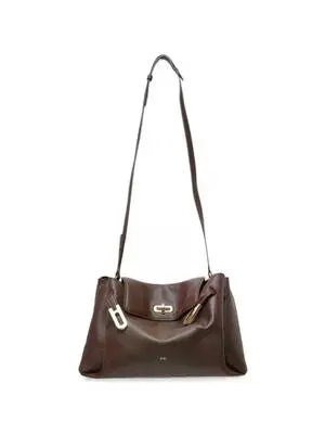 Jw Pei Medium Rhea Pebbled Buckle Shoulder Bag - Brown