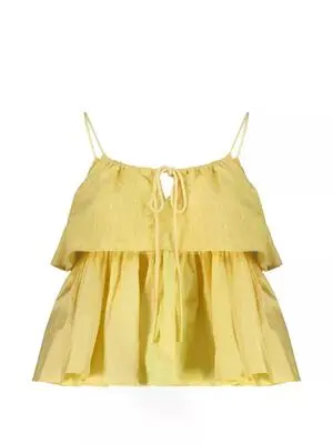Red Valentino Tie-front Tiered Top - Yellow