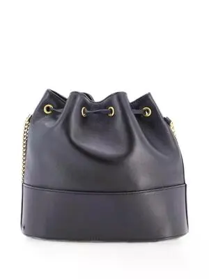 Valentino Garavani Vlogo Drawstring Pouch Leather Bucket Bag