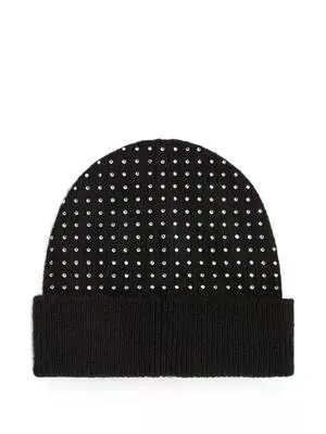 Karl Lagerfeld K/signature Rhinestone Beanie - Black