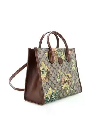 Gucci Gg Coated Canvas And Leather Small Tote Bag - Brown