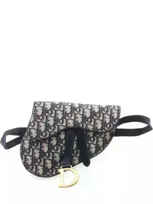 Dior 2010s Saddle Oblique Belt Bag - Blue