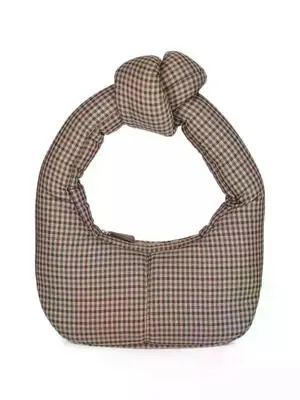 A.W.A.K.E. Mode Mia Knotted Gingham Shoulder Bag
