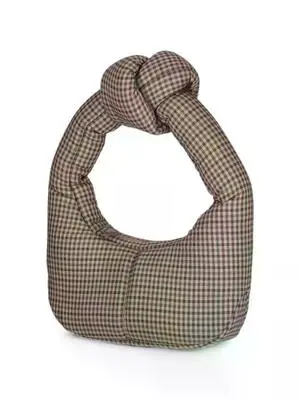 A.W.A.K.E. Mode Mia Knotted Gingham Shoulder Bag