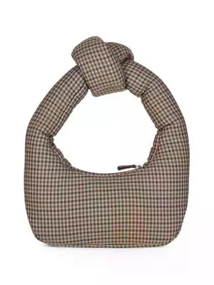 A.W.A.K.E. Mode Mia Knotted Gingham Shoulder Bag