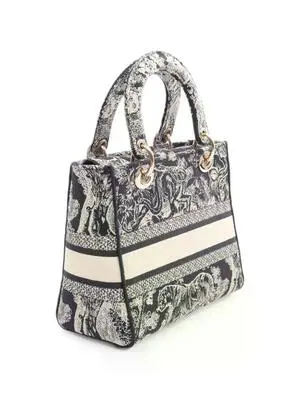 Dior 2010s Medium Lady D-lite Toile De Jouy Tote Bag - Blue