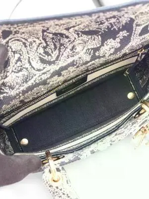 Dior 2010s Medium Lady D-lite Toile De Jouy Tote Bag - Blue