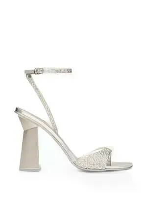 Valentino Garavani Crystal-embellished Rockstud-heel Sandals - Silver