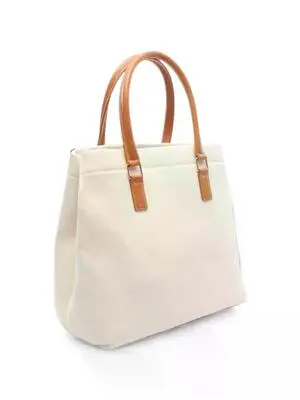 Celine 2010s Vertical Cabas Logo-print Tote Bag - Neutrals