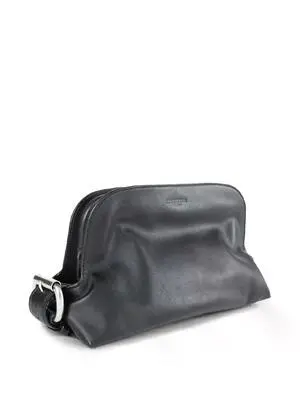 ANN DEMEULEMEESTER Buckle-detail Leather Clutch Bag - Black