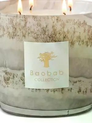 BAOBAB COLLECTION Atacama Marble-effect Four-wick Scented Candle - Grey
