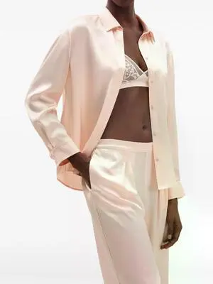 ERES Pleated Silk Satin Wide Leg Trousers