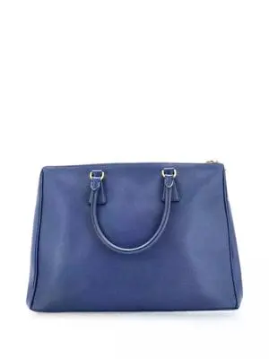 Prada Saffiano Leather Large Tote Bag - Blue