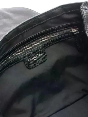 Dior Eyelet Lizard-embossed Leather Shoulder Bag