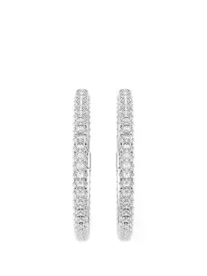 SWAROVSKI Crystal Embellished Hoop Earrings - Silver