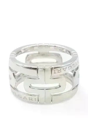 BVLGARI 18k White Gold Parentesi Ring - Silver