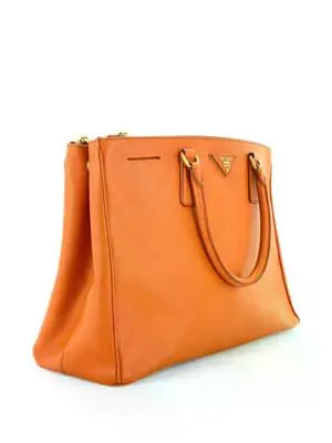 Prada Lux Saffiano Leather Large Tote Bag - Orange