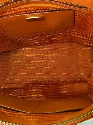 Prada Lux Saffiano Leather Large Tote Bag - Orange
