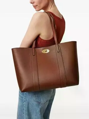 Mulberry Small Bayswater Grained Leather Tote Bag - Brown