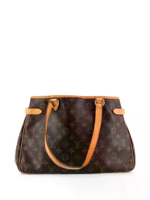 LOUIS VUITTON Batignolles Handbag Monogram Canvas Horizontal Tote Bag - Brown